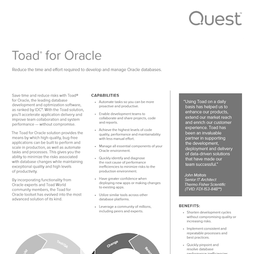 Toad® for Oracle | Leading Oracle database development tool Toad® for Oracle | Leading Oracle database development tool