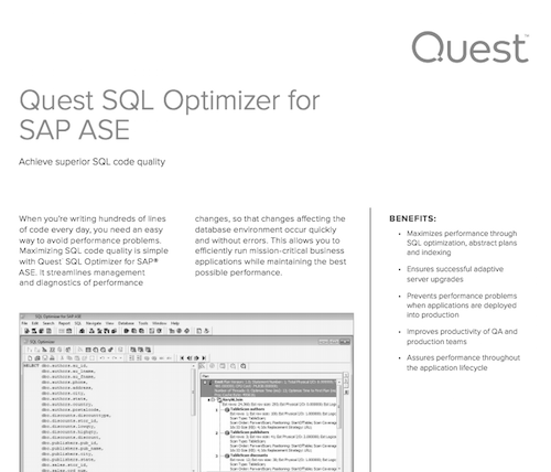 Toad® For Sap Solutions Sap Database Management And Developer